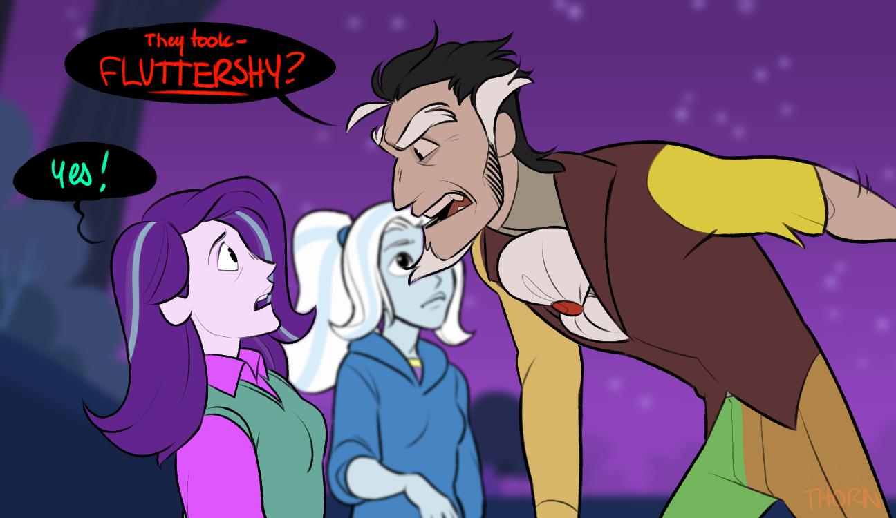 Mlp Discord And Fluttershy Human Why Does Discord Have A Body Suit Of