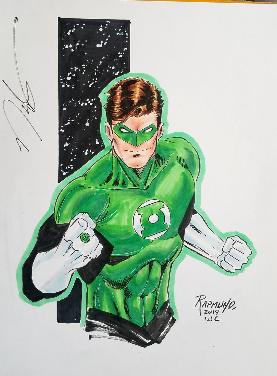 Green Lantern Drawing In Color
