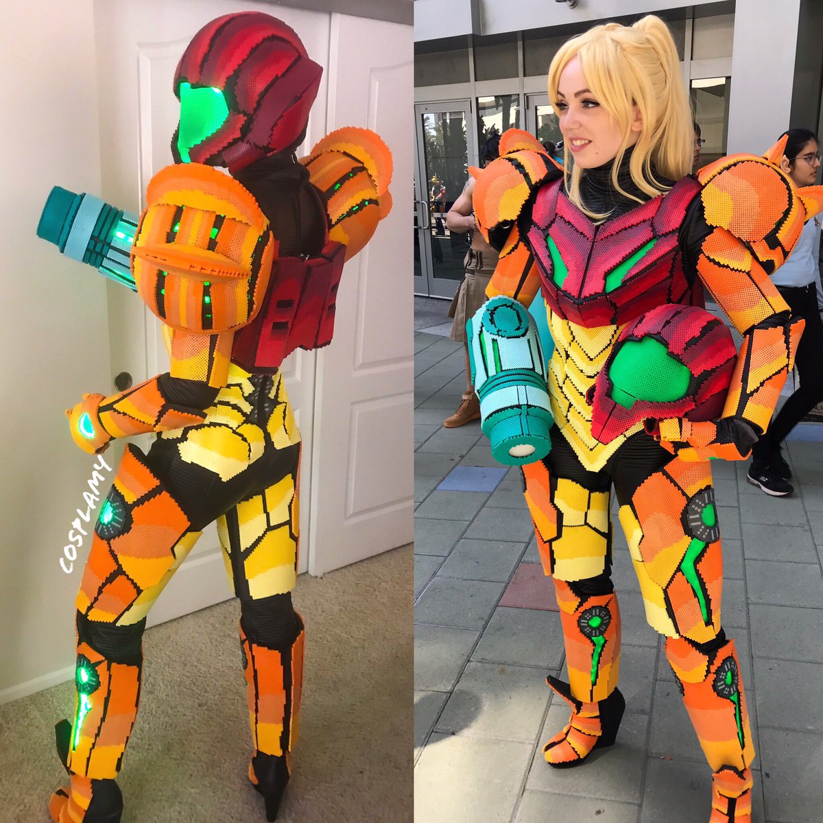 This Incredible Samus Aran Varia Suit Is Made Of Millions Of Fuse Beads ...