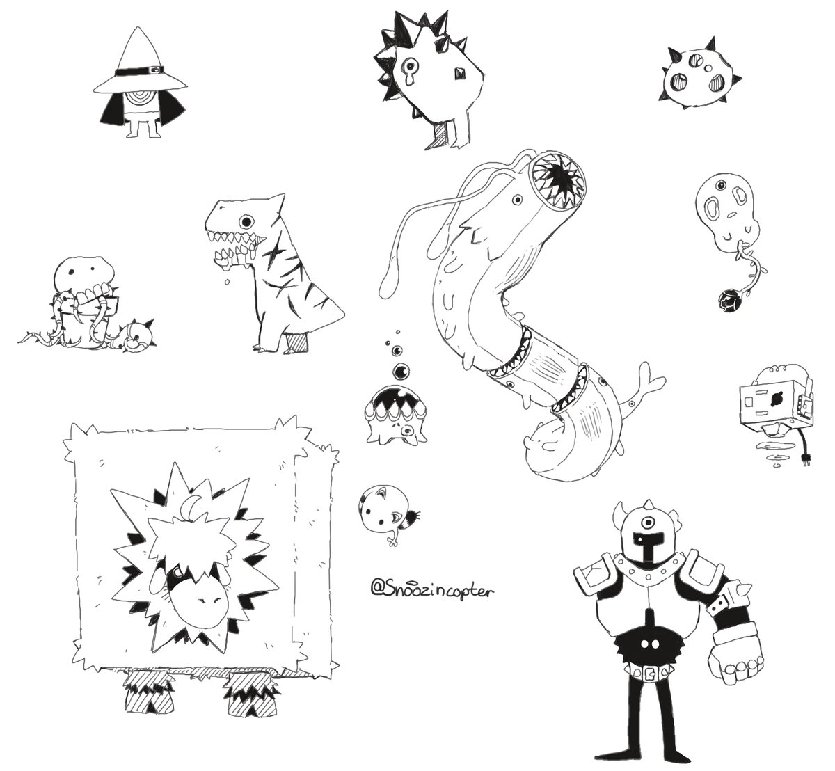 「Oh I totally forgot, here is the original doodle page of tho」Snooz💤の漫画