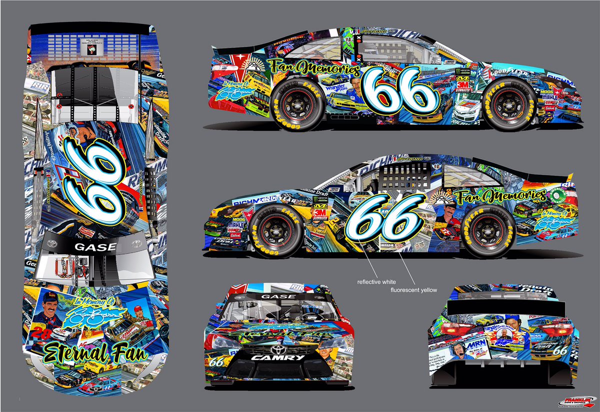 Joey Gase's Sam Bass tribute paint scheme : r/NASCAR