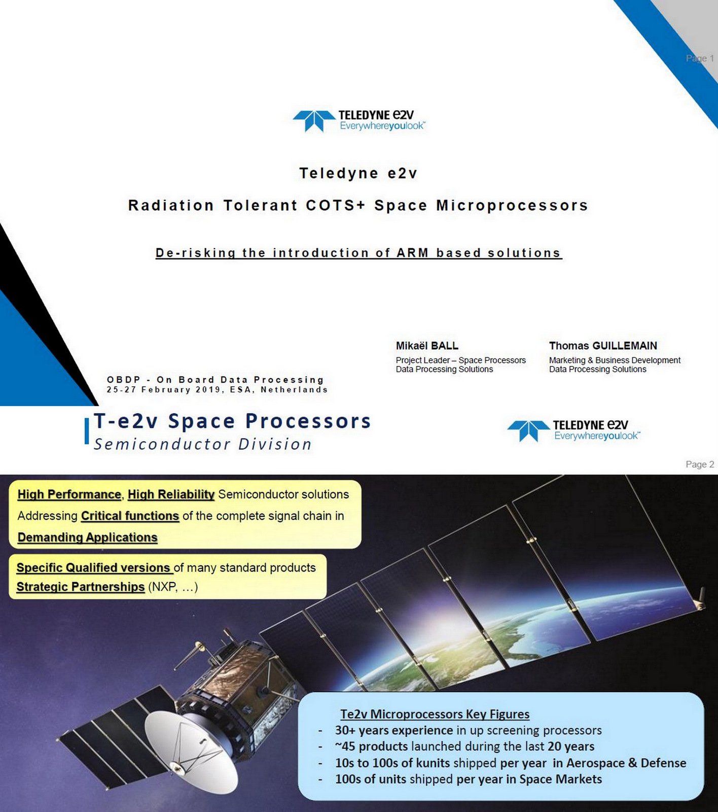 OGAWA, Tadashi on Twitter: "=> "Teledyne e2v Radiation Tolerant COTS+ Space Microprocessors - De ...