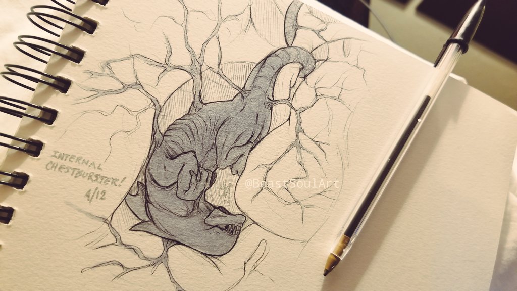 Chestburster Alien Line Art