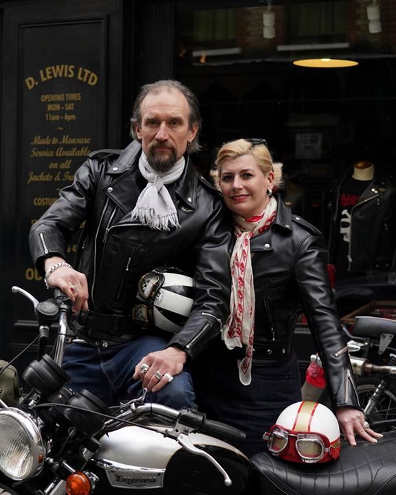 Lewis Leathers on Twitter: "Jake and Sarah yesterday at Lewis Leathers, Jake in Twin Track Bronx ...