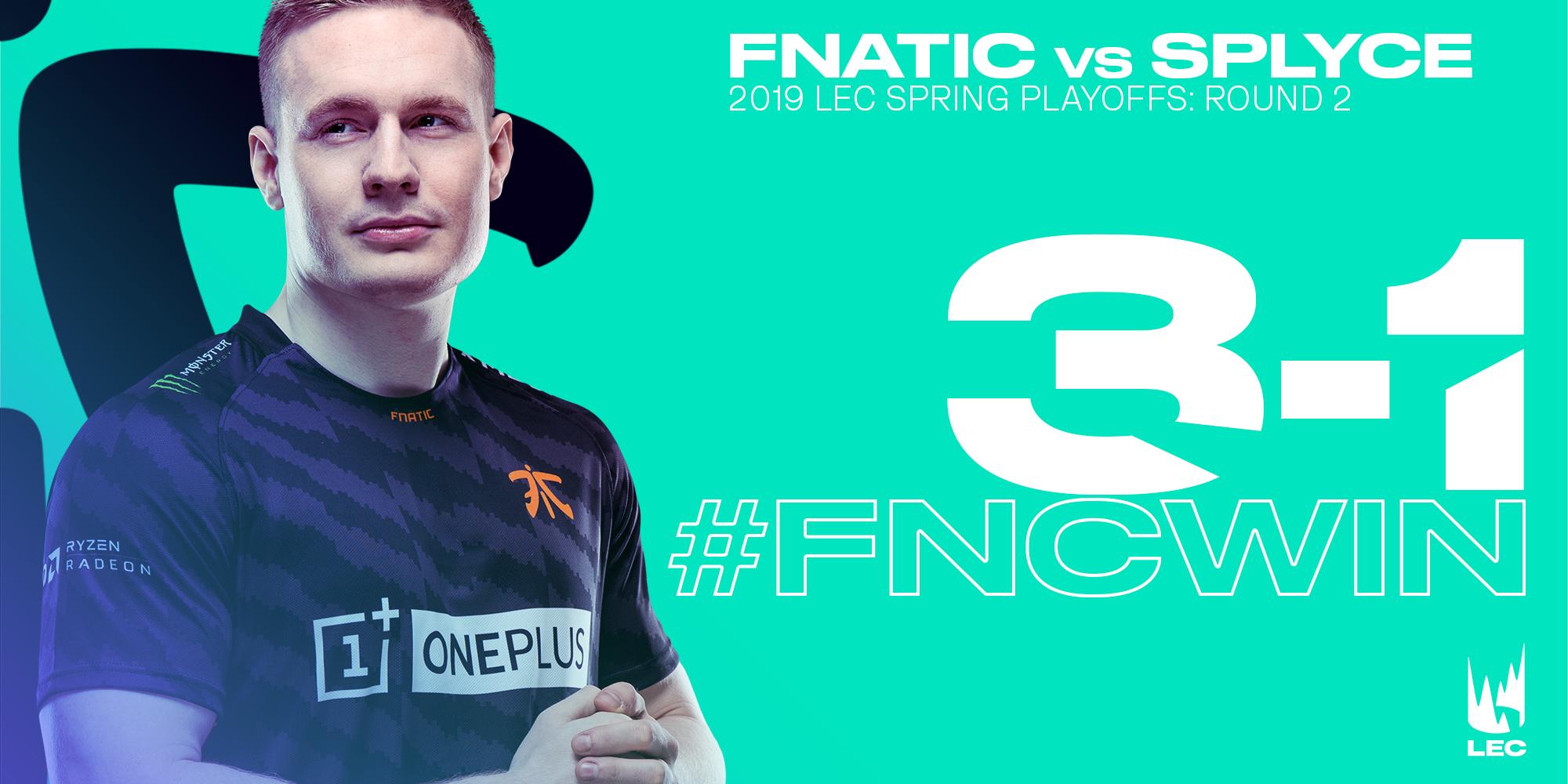 LoL Esports on Twitter: "WELCOME TO ROTTERDAM: @FNATIC beat @Splyce 3-1 and qualify for the 2019 ...