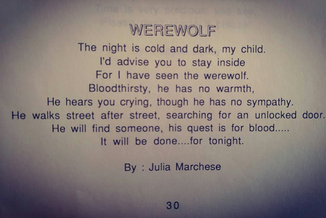 Famous Werewolf Poems at Lula Hurst blog