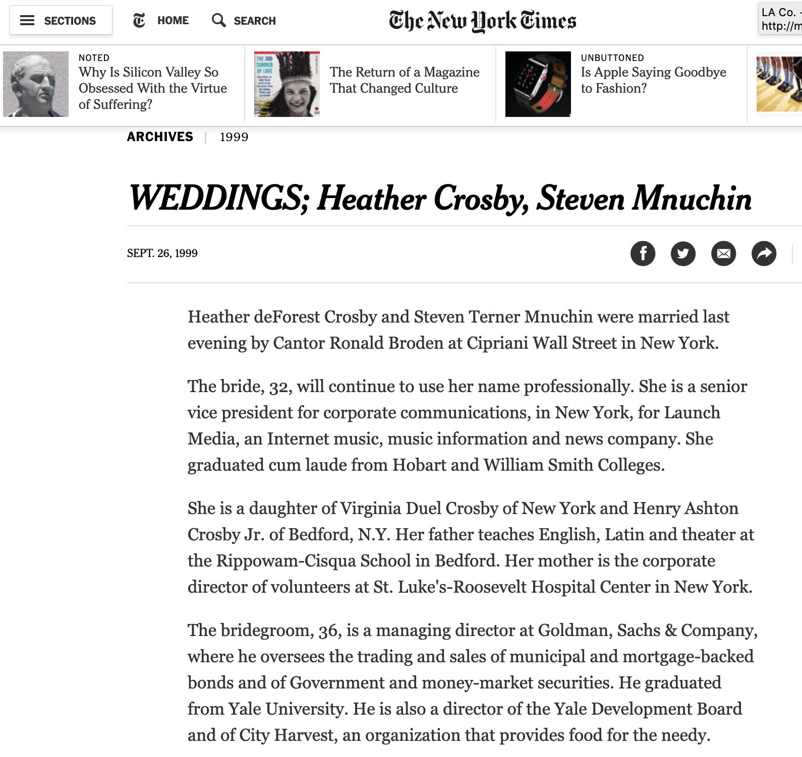 Heather Crosby Mnuchin