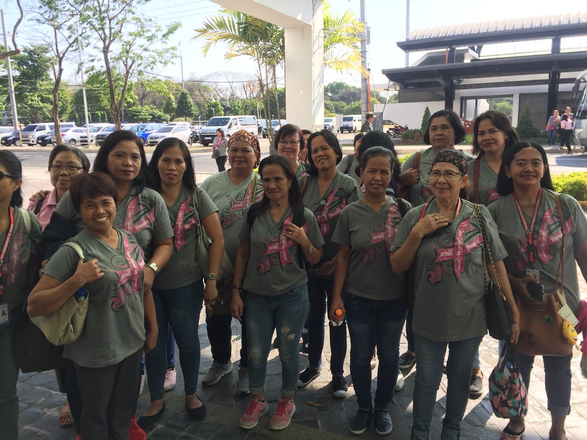 Cancer patients and survivors gather at the afp theatre in camp ...