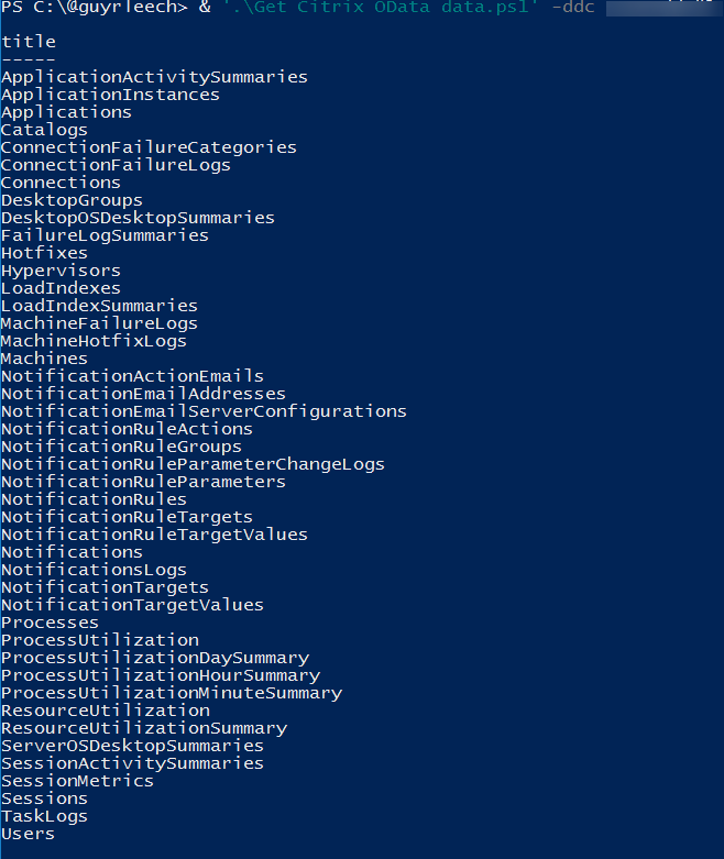 Guy Leech on Twitter: "#PowerShell script to read #OData from @CitrixAppDesktp Delivery ...