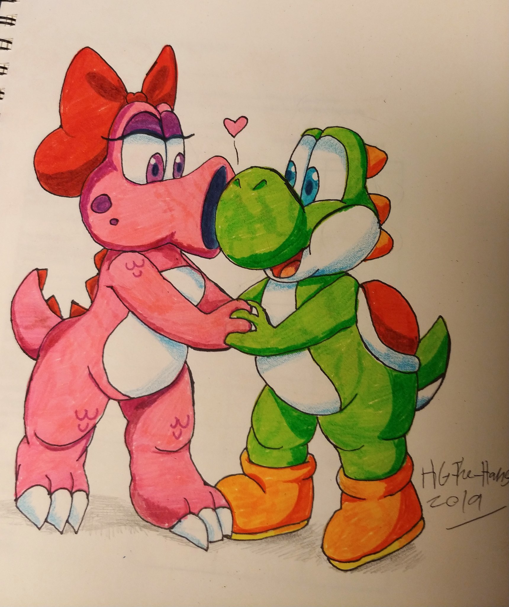Yoshi And Birdo Kiss