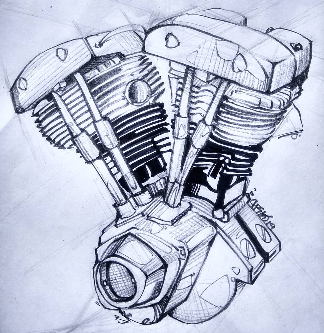 Shovelhead Motor Drawing