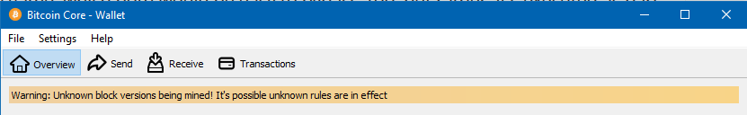 Warning: Unknown block versions being mined! It's possible unknown ...