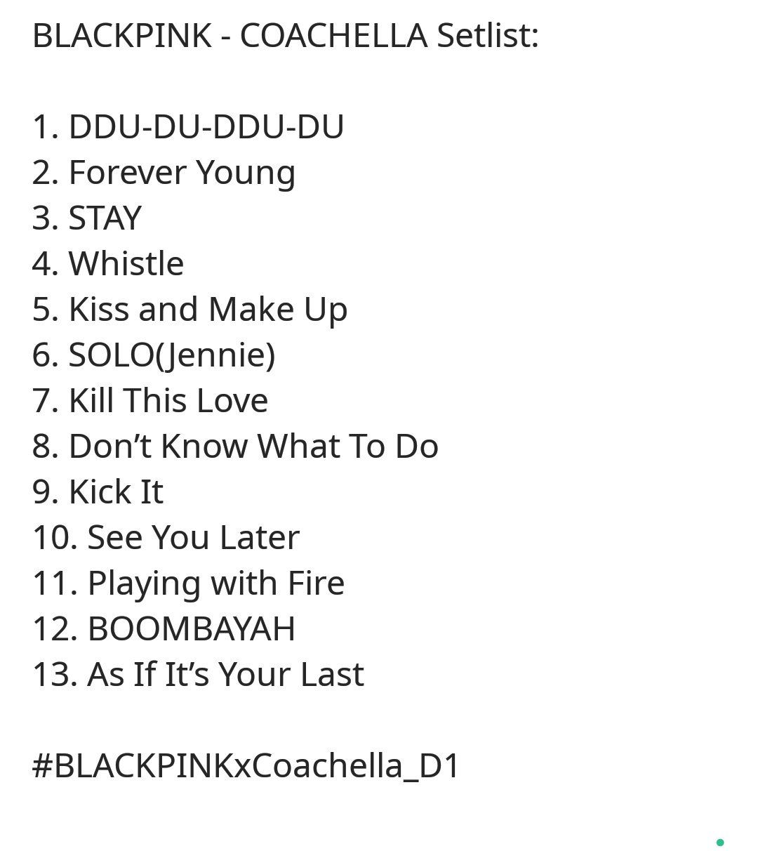 Blackpink Coachella Setlist 2025 Aleen Aurelea