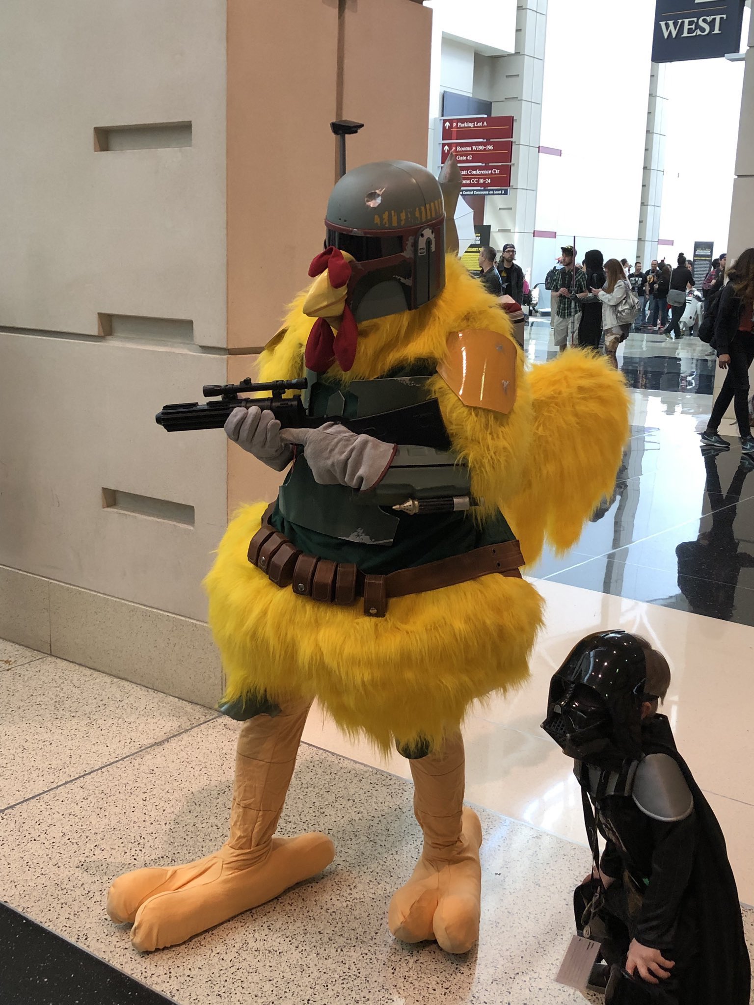 Chick Dressed As Boba Fett
