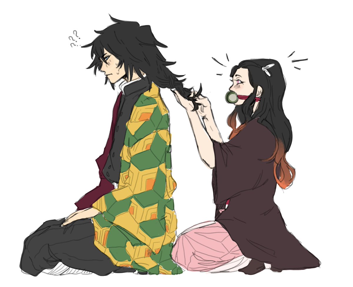 鬼滅の刃「Nezuko likes braiding hair! #鬼滅の刃 」|☆Suzuのイラスト