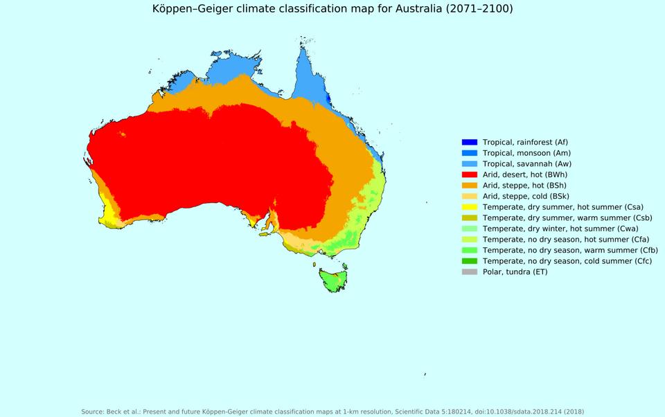 Simon Kuestenmacher on Twitter: "Projected future Köppen–Geiger climate ...