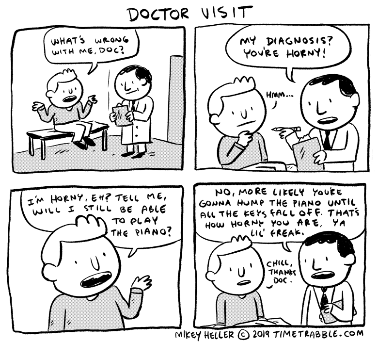 「i drew a comic about a doctor visit 」Mikey Hellerの漫画