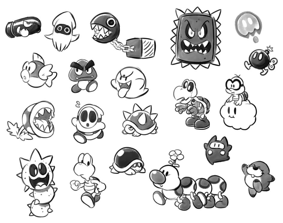 How To Draw Mario Enemies - Flatdisk24