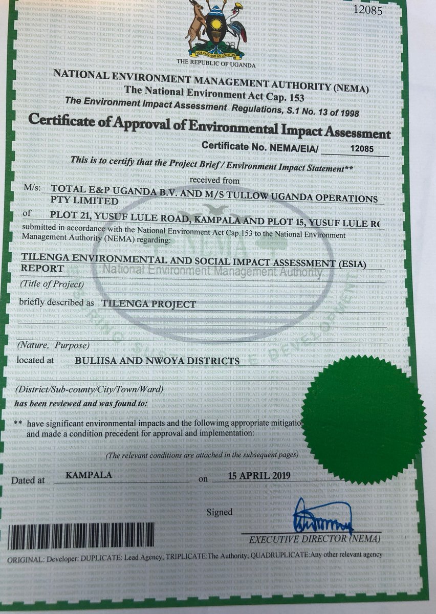 UNOC on Twitter: "The National Environment Management Authority (NEMA) @nemaug has granted ...