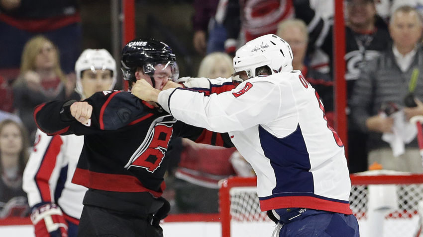Video: Alex Ovechkin injures Hurricanes’ Svechnikov in a rare fight ...