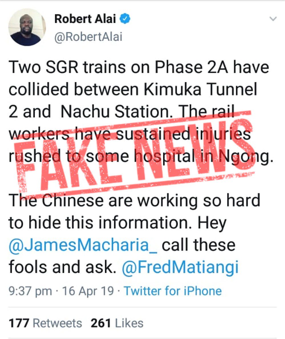 FALSE: There was no train collision on the SGR Phase 2A line | by ...