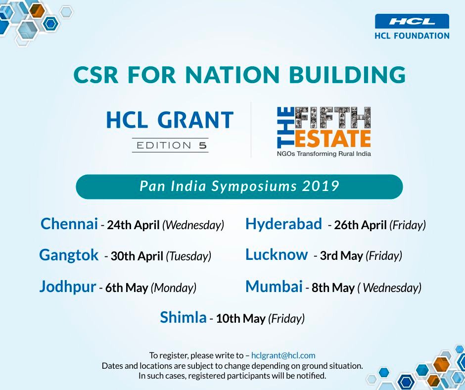 HCLFoundation on Twitter: "HCL Foundation is organizing the ‘Pan India Symposiums on Nation ...