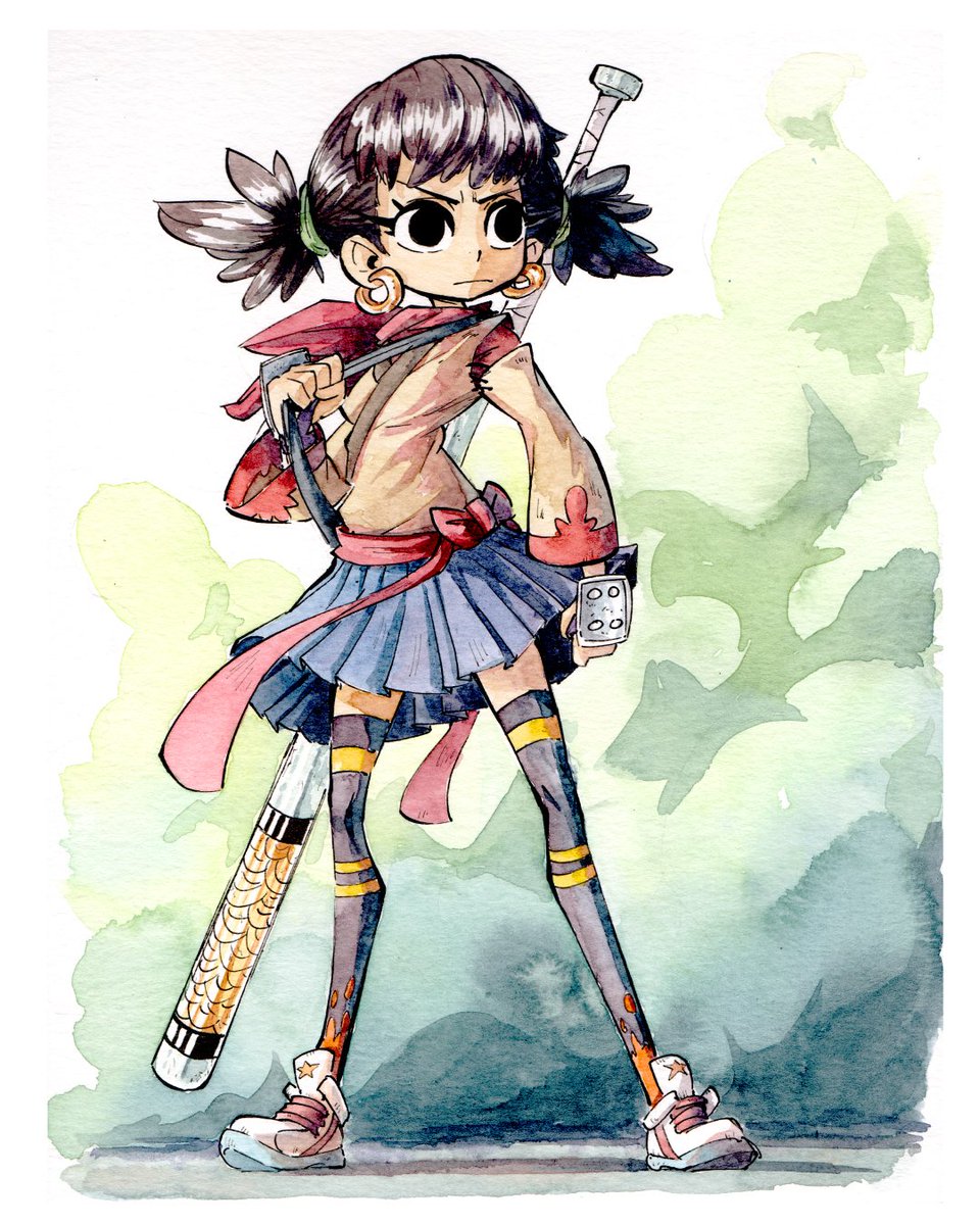 「Big baseball bat fighter girl 」|Marcel Mosqiのイラスト