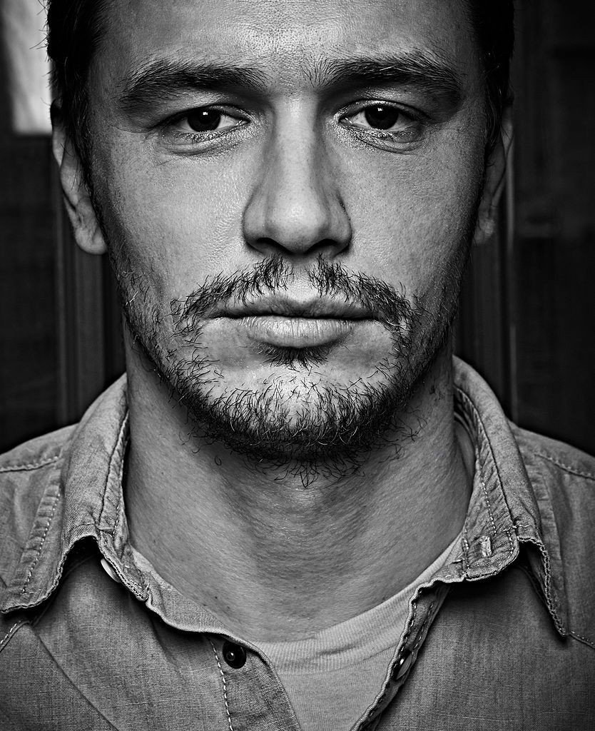 James Franco Black And White With Beard