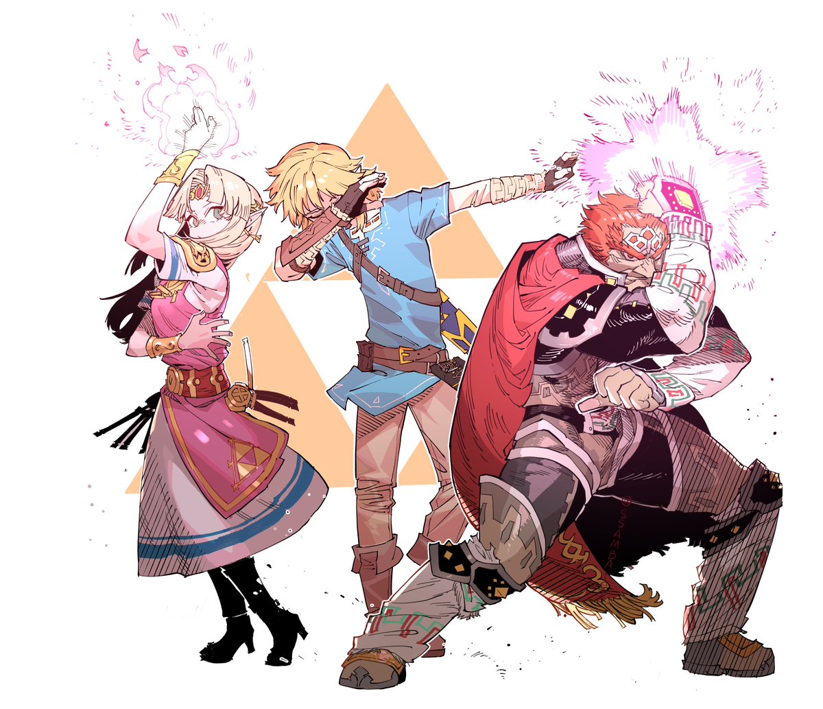 ゼルダ姫 「Link dabbing behind them」|쌈바챠 のイラスト