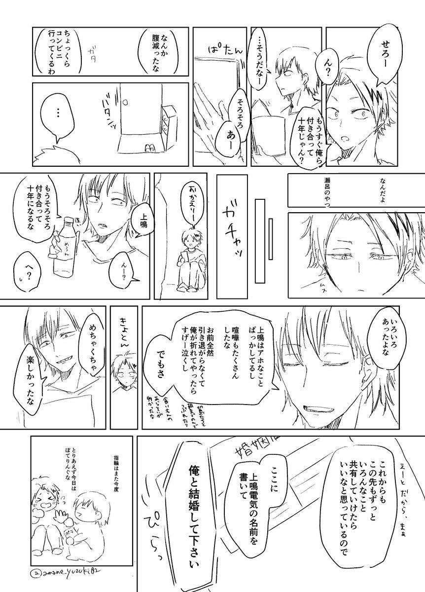 セロ上版深夜のワンドロ一本勝負 「結婚」 100回目おめでとうございます 」柚月あまね🍌の漫画