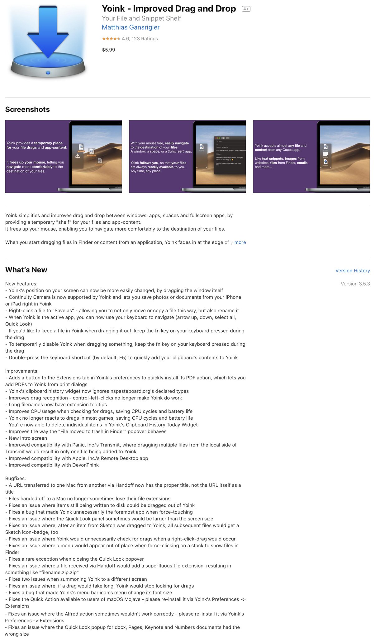 Yoink for Mac, iPad and iPhone on Twitter: "⚡️ @YoinkApp v3.5.3 for #Mac is now available on the ...