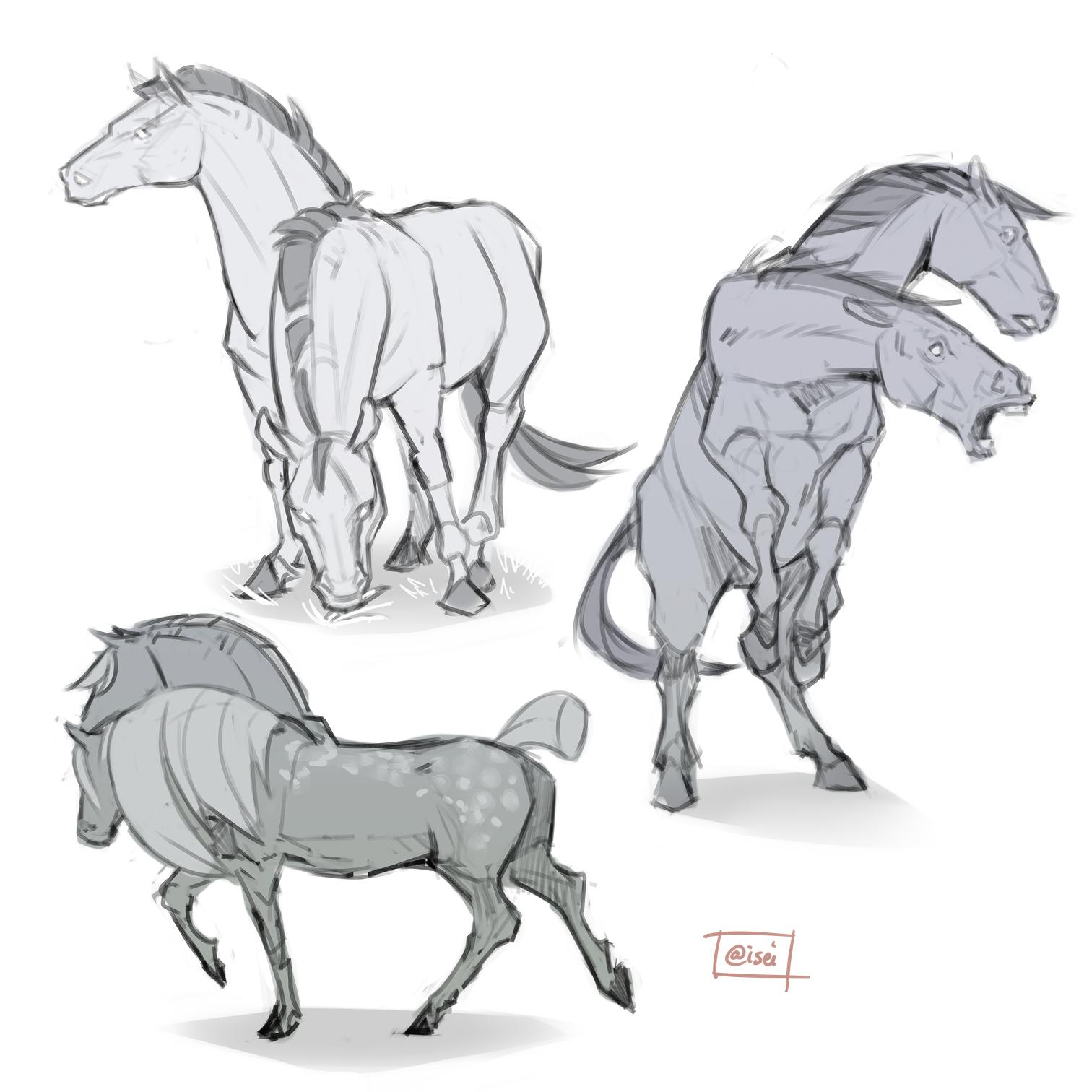 Isei-Silva on Twitter: "so I'm exploring the idea of two-headed horses for fantasy setting ...
