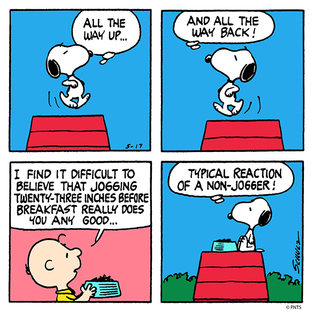 Snoopy Working Out