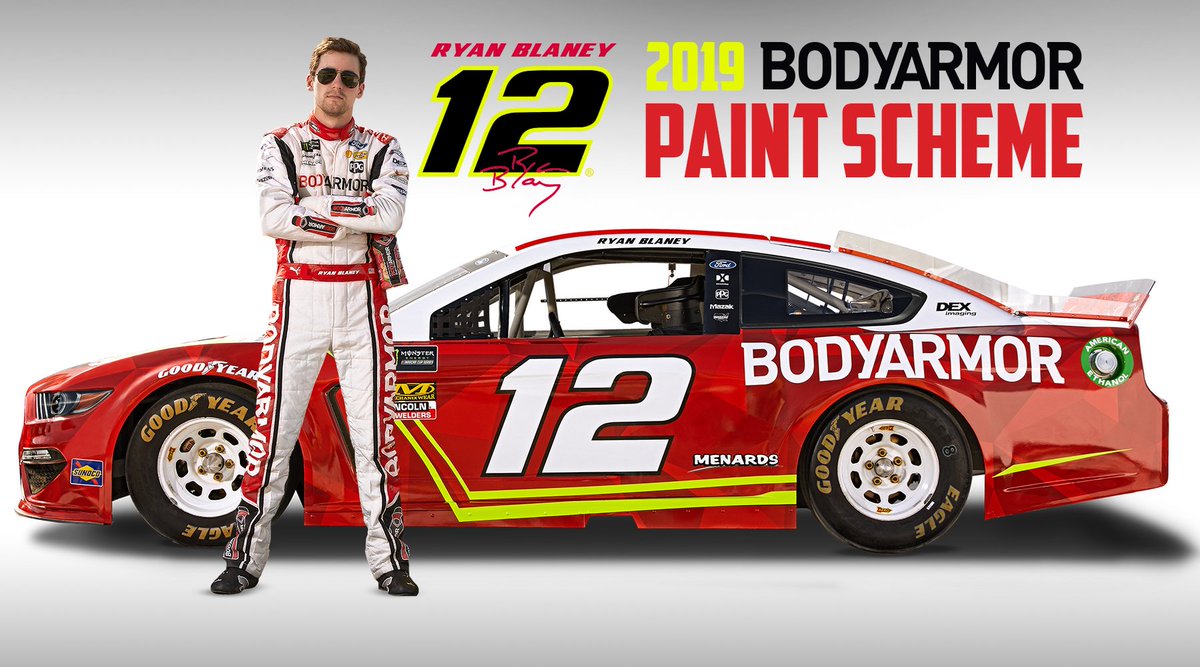 Blaney's new BODYARMOR paint scheme : r/NASCAR
