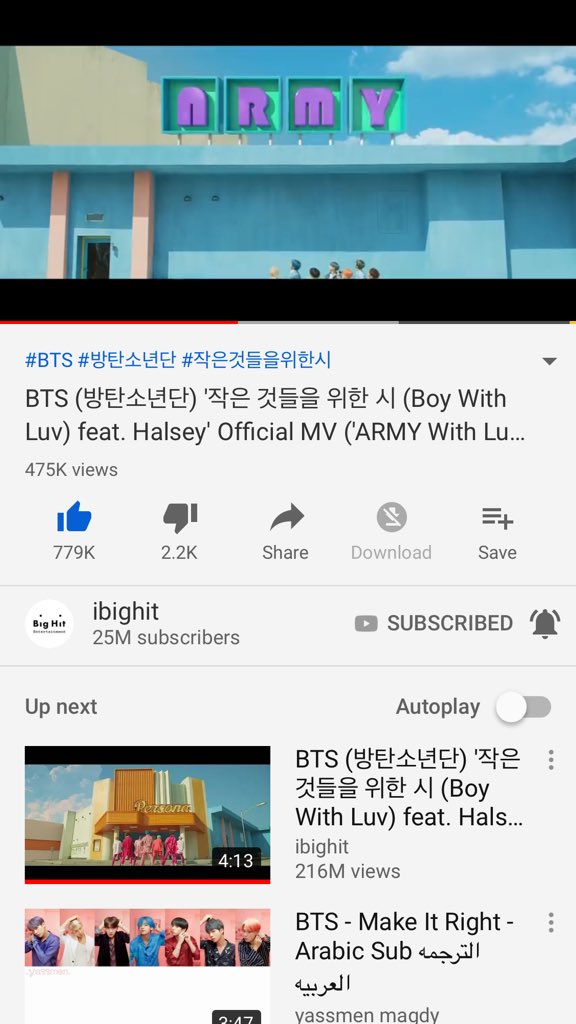 KPOPINA on Twitter: "فرقة BTS تفاجئ المعجبين مع النسخة الجديدة للفيديو الموسيقي ‘Boy With Luv ...