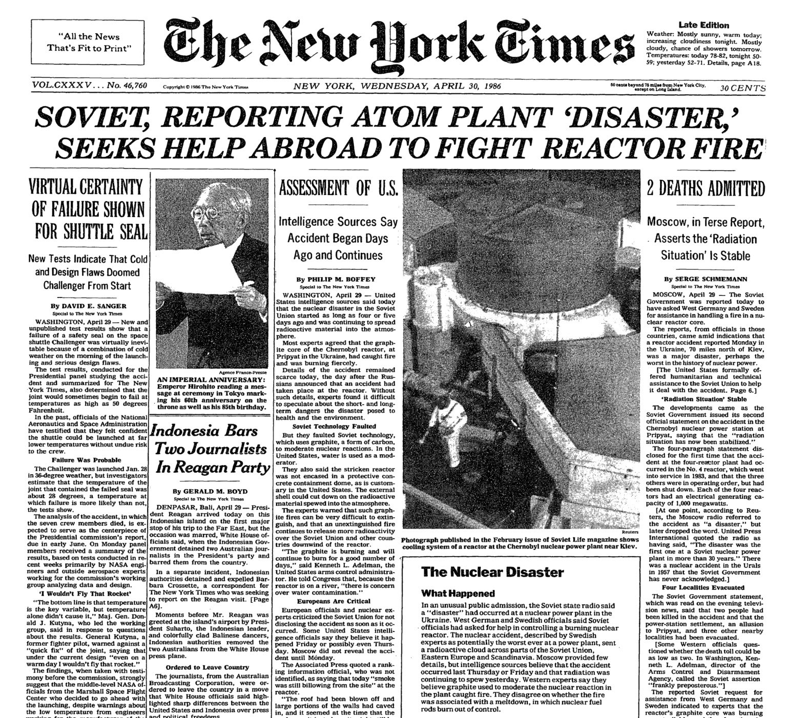 RetroNewsNow on Twitter: "On April 26, 1986, the worst nuclear disaster ...