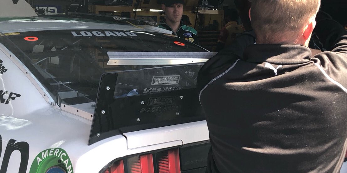 Photo of wicker bill being added to Logano’s car : r/NASCAR