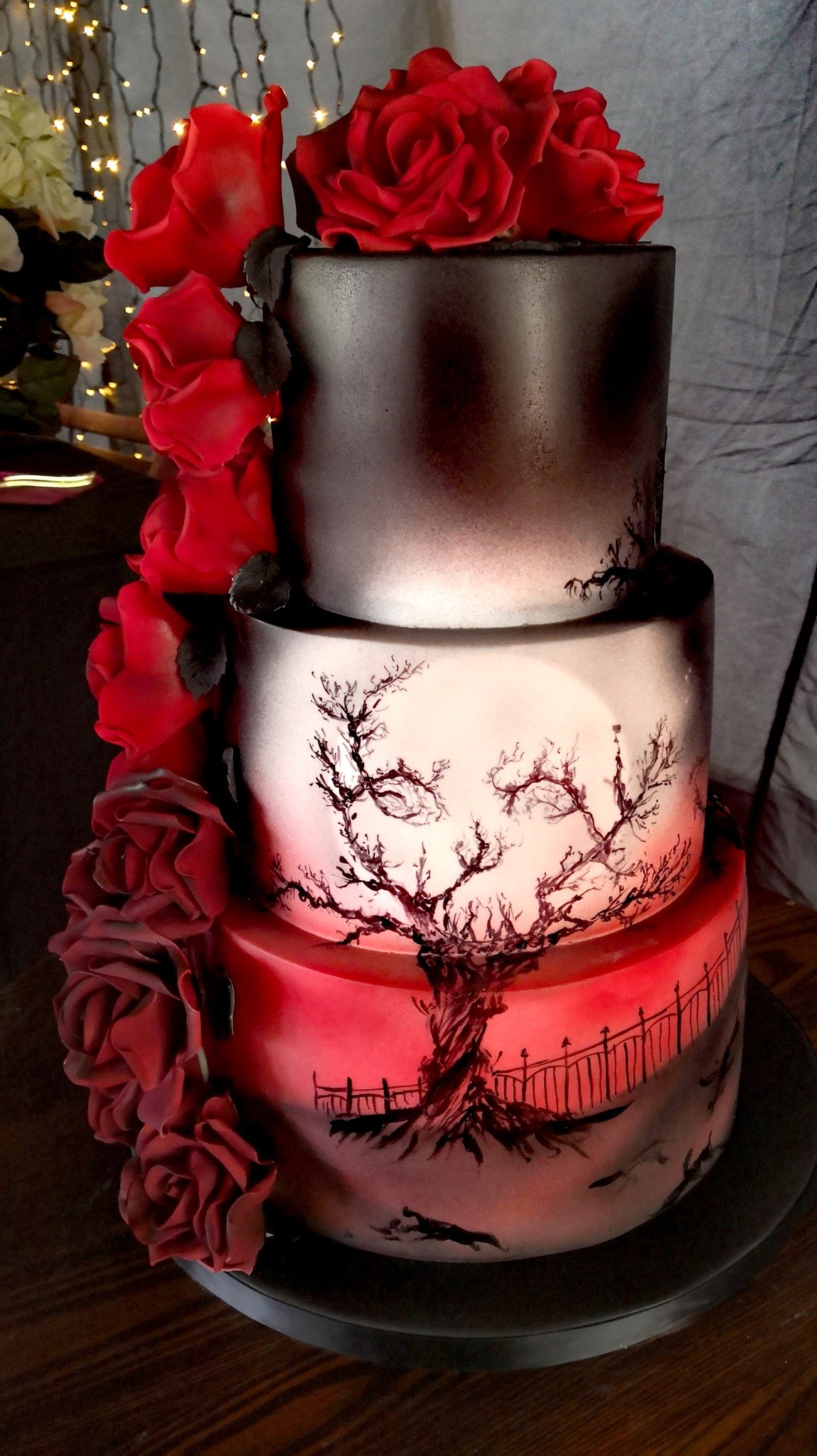 Black And Red Gothic Wedding Cakes