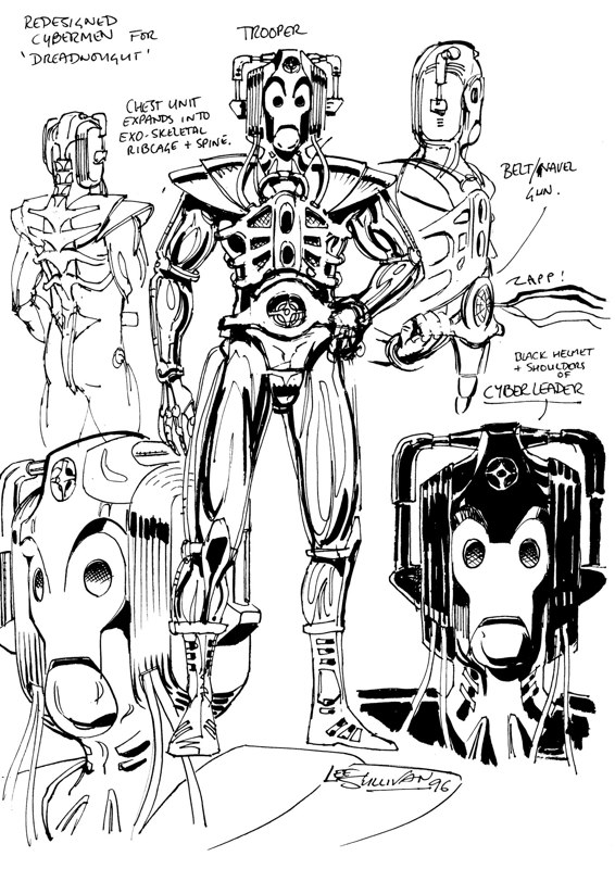 Cyberman Head Drawing