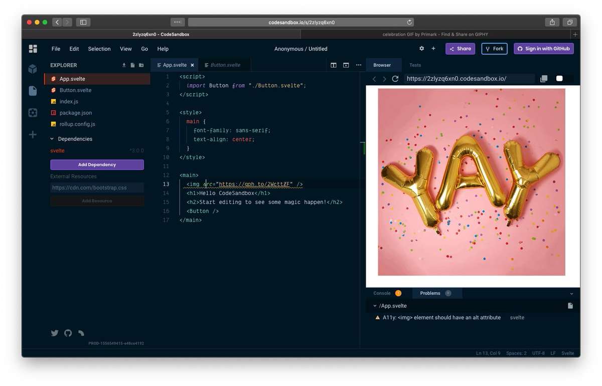 Ives van Hoorne on Twitter: "The new @sveltejs v3, coming soon to a @codesandbox near you 😁 ...
