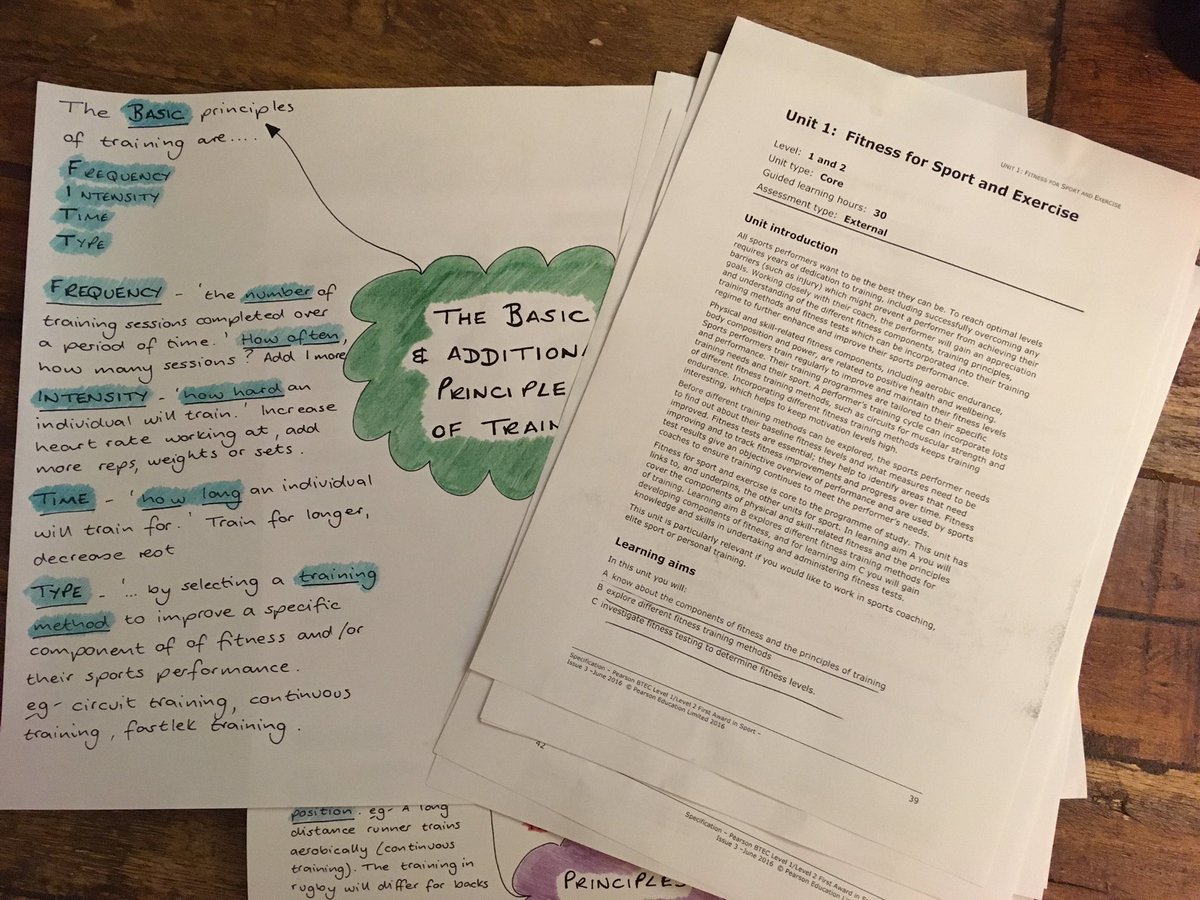 GCSE Simplified on Twitter: "#BtecSport - fitness for sport & exercise. 1st page done 💥 Watch ...