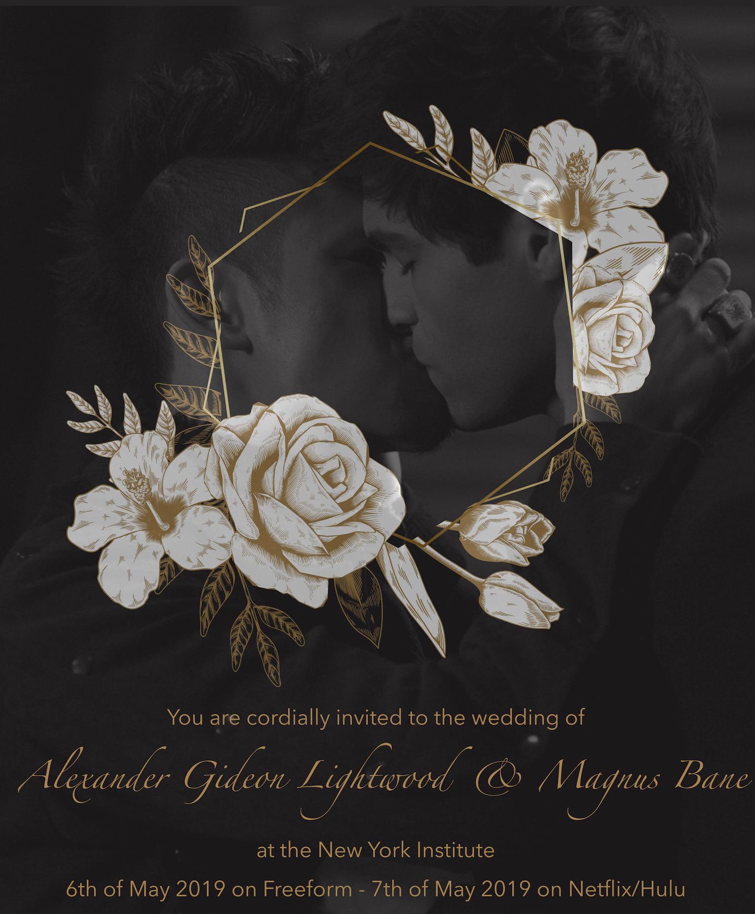 Wedding invitation of Alexander Gideon Lightwood and Magnus Bane ...