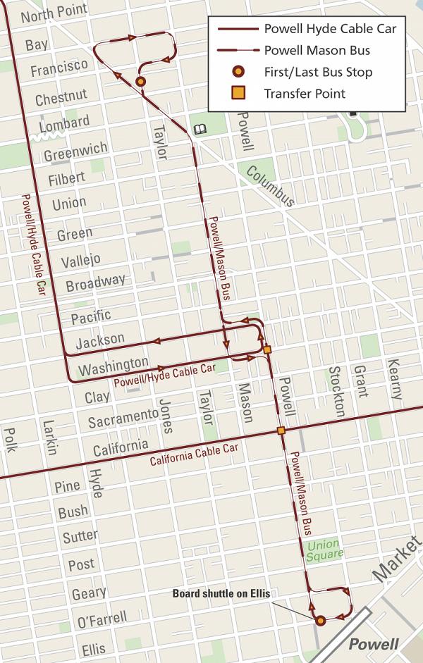 San Francisco Cable Car Route Map