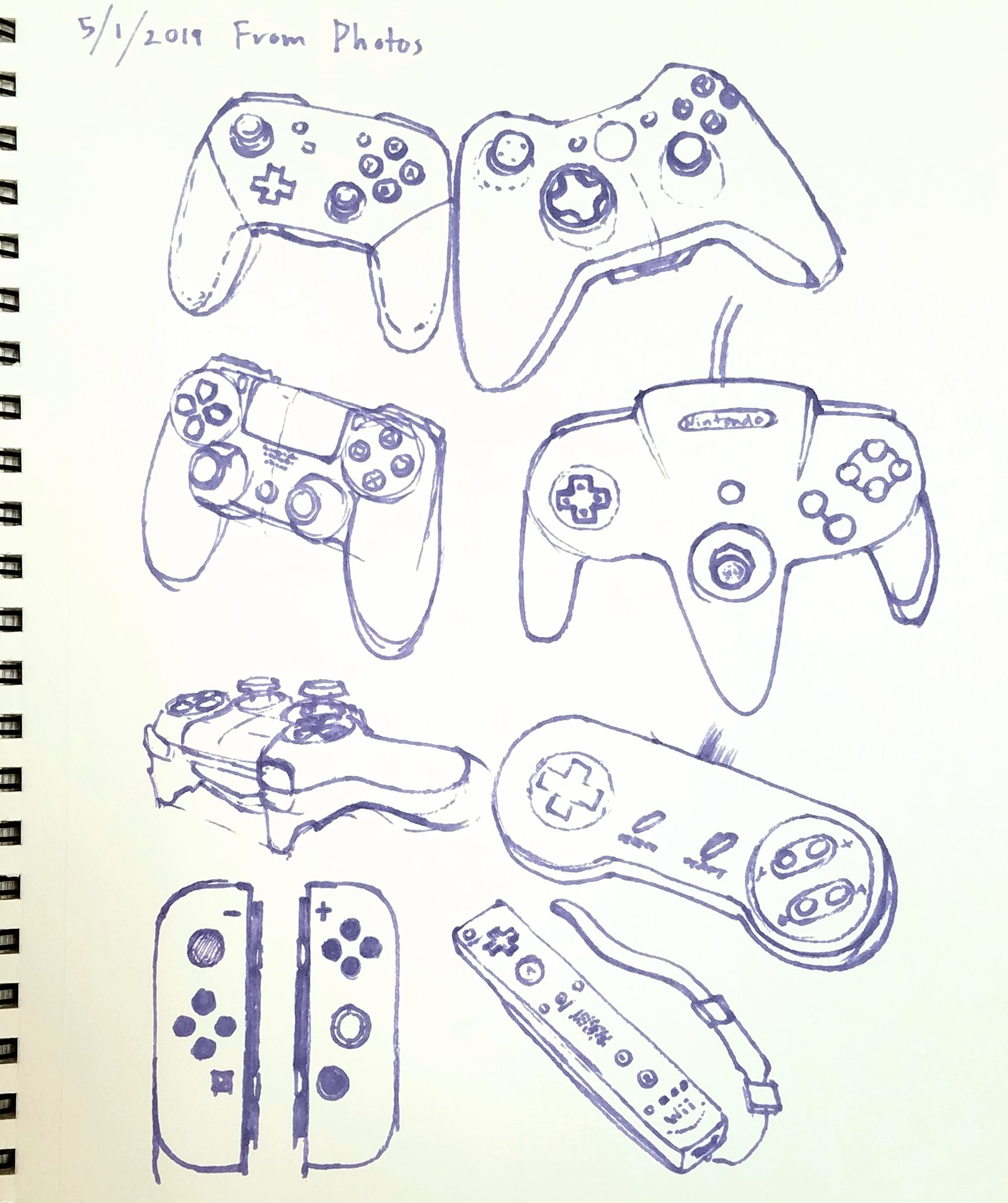 Nintendo Game Pencil Drawings