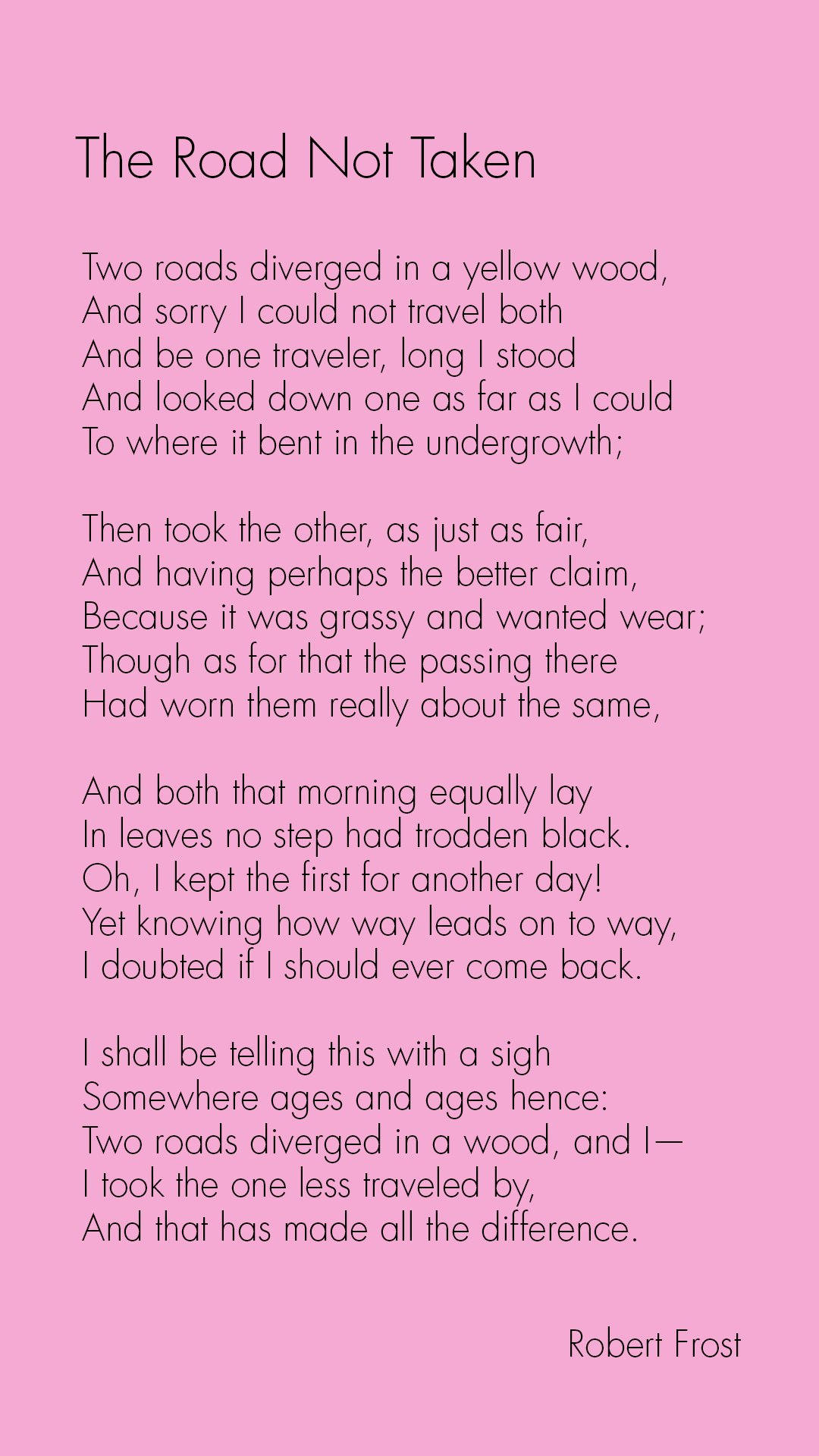 The Road Not Taken Poem