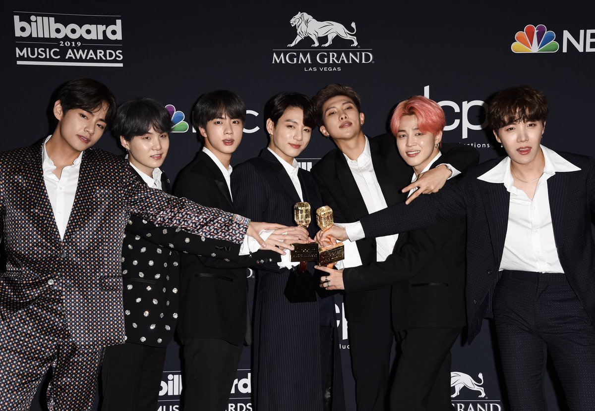 BTS go down in history as the 1st Asian Act to win the Best Group Award ...