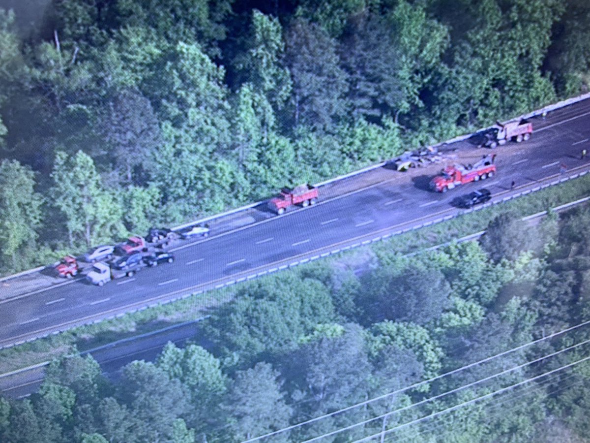 Not good. A dump-truck rolled over & 5 cars got caught up in this wreck ...