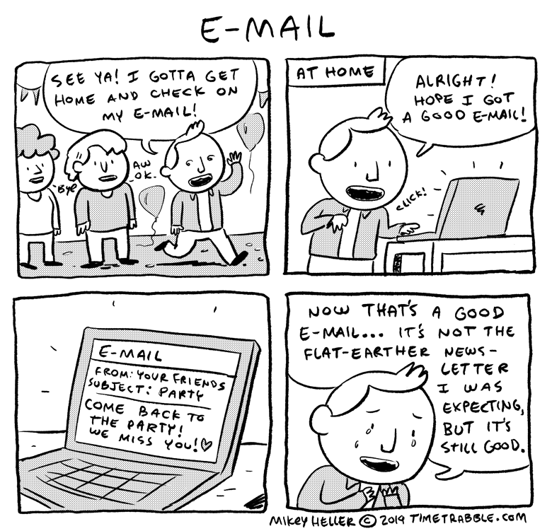「i drew a comic about e-mail 」Mikey Hellerの漫画