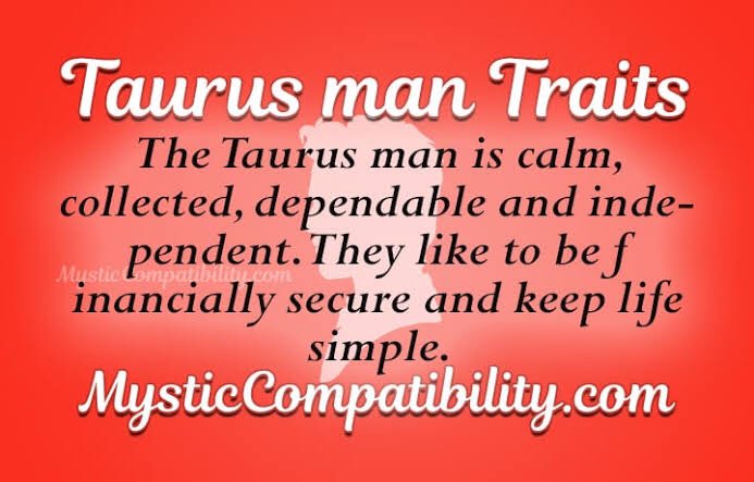 Taurus Man Characteristics