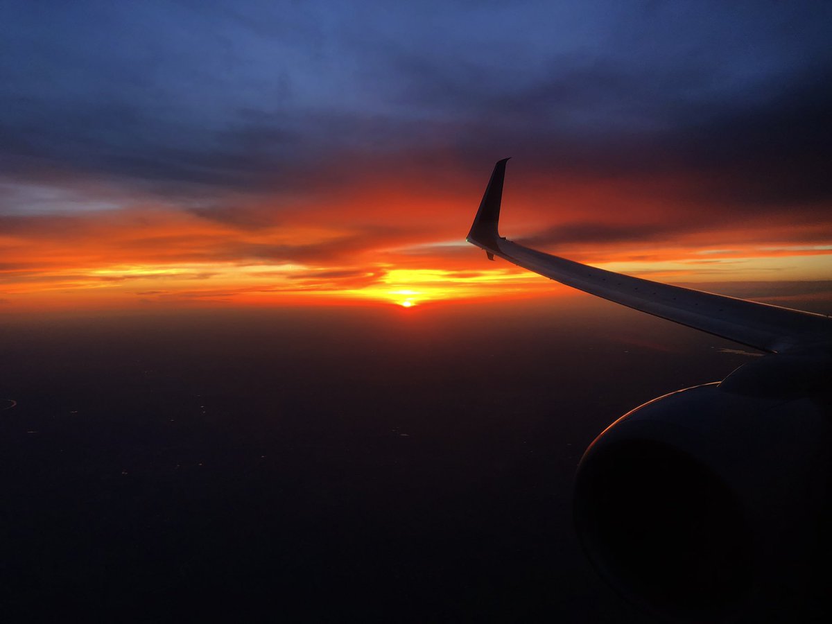 Sunset by plane. What a view from United flight heading to ...